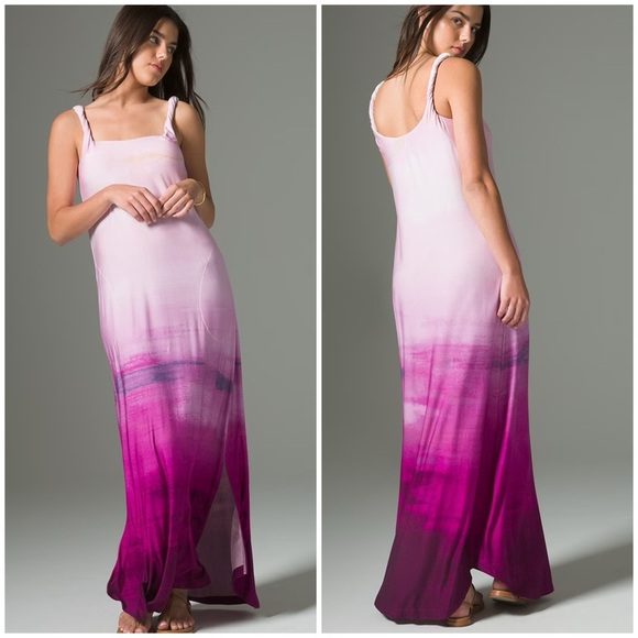 Soma | Dresses | Soma Twisted Strap Shelf Bra Maxi Dress In Sunset Dyes ...